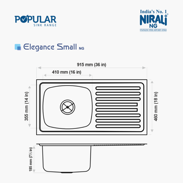 Elegance NG Kitchen Sinks | Popular Range | Nirali NG Kitchen Sink