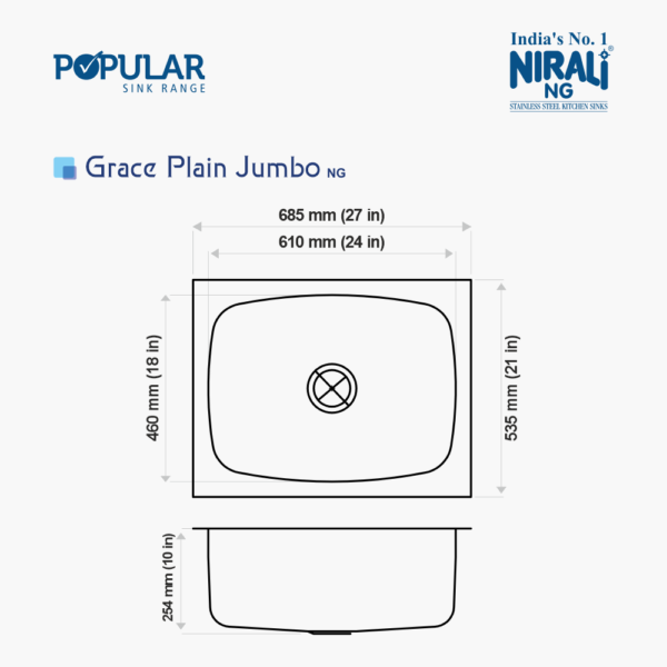 Grace Plain NG Kitchen Sinks | Popular Range | Nirali NG Kitchen Sink