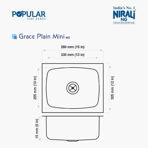 Grace Plain NG Kitchen Sinks | Popular Range | Nirali NG Kitchen Sink