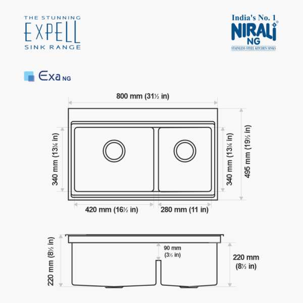 Exa NG Kitchen Sinks | Expell Range | Nirali NG Kitchen Sink